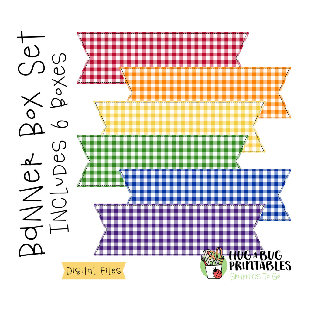 Banner Box Faux Applique Set Primary Digital Files JPG PNG - Hug A Bug ...