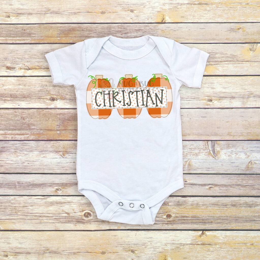 Pumpkin Trio Box Faux Applique Digital File JPG PNG - Hug A Bug Printables